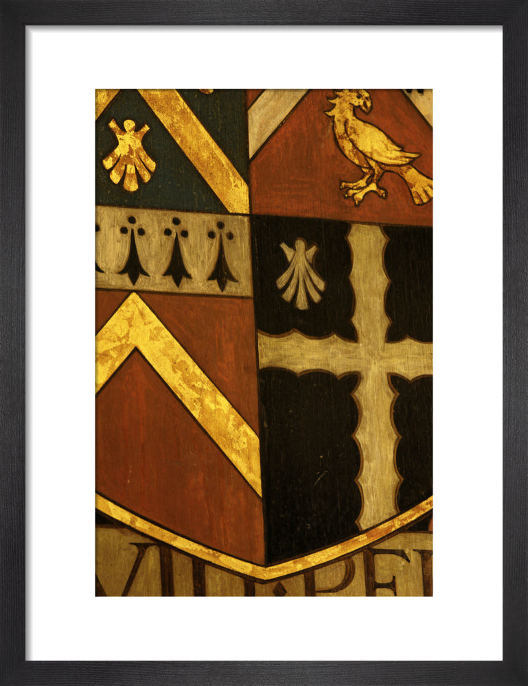 Close view of the Wade family coat of arms in the Entrance Hall at Sno ...