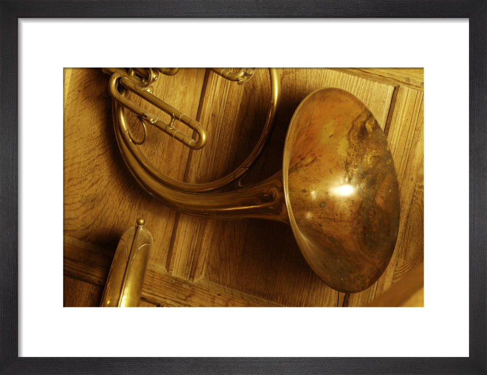 Close view of part of a tenor cor, part of the musical instrument coll ...
