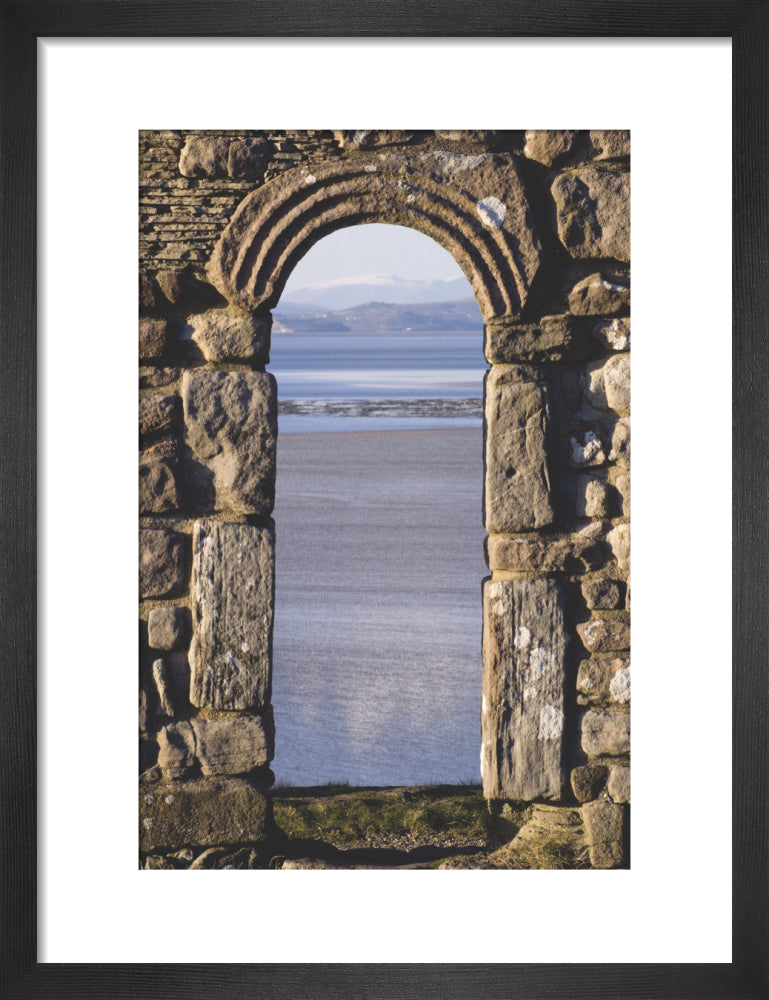 A view through one of the carved stone arched windows of St Patricks C ...