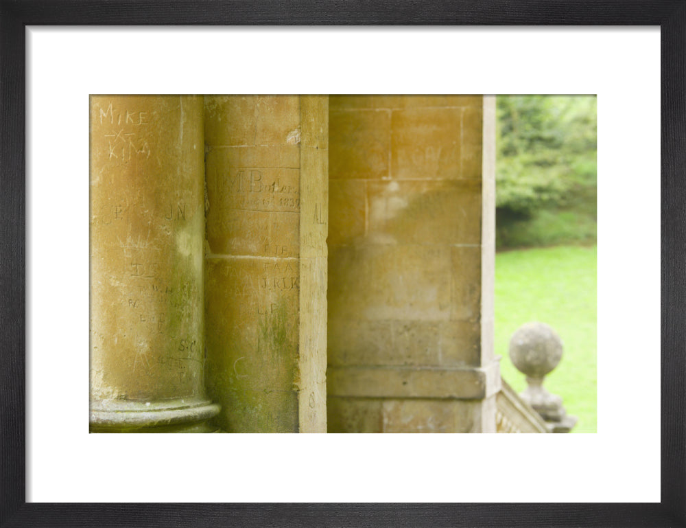 A close view of the C18th columns of the Palladian Bridge at Prior Par ...