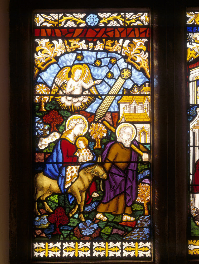 Stained glass representing The Flight into Egypt – National Trust Prints