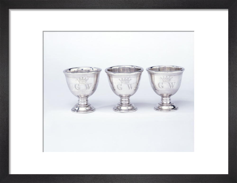 Three egg cups from a frame containing ten, by Peter Archambo, 1740/41 ...