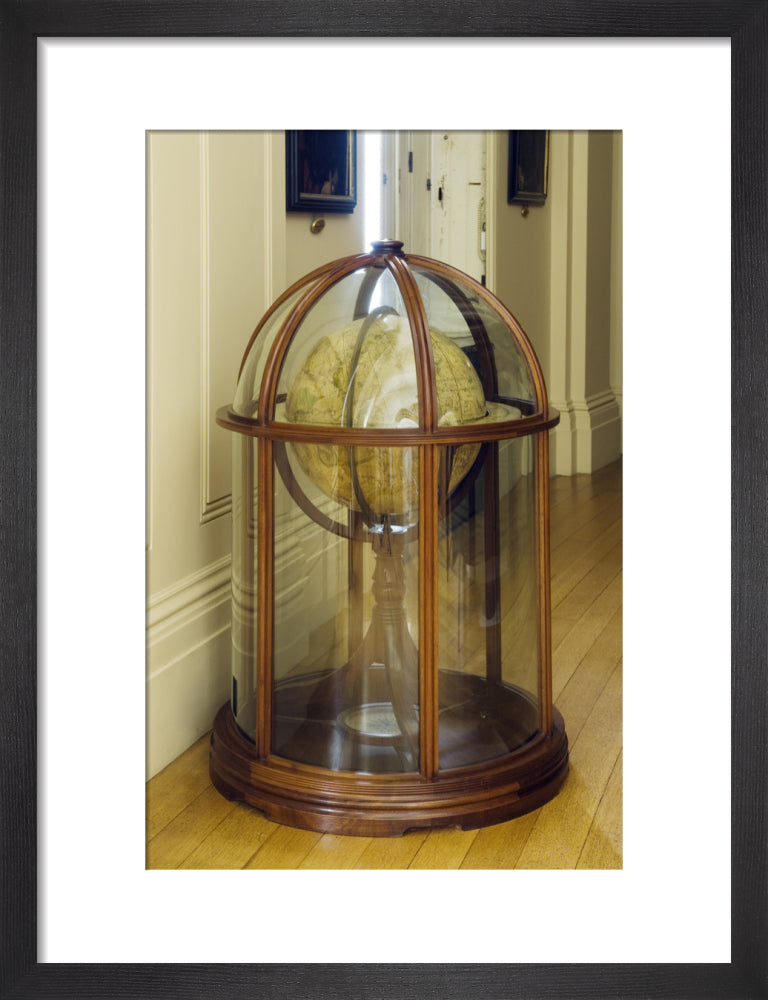 Globe in a glass case in the Near East Corridor at Ickworth, Suffolk ...