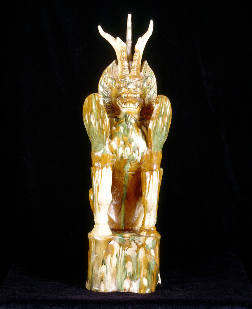 Chinese Pottery Funerary figure of a Winged Mythical Beast - Tang Dyna ...