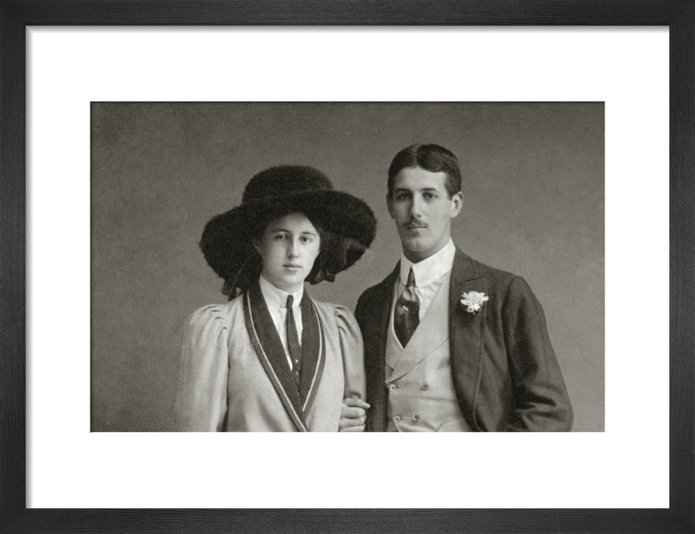 Photograph of Beryl and Graham Ash taken in 1912, hanging in the Looko ...
