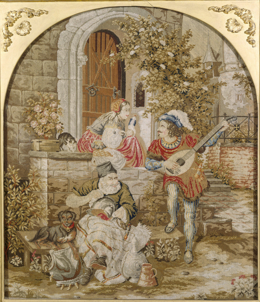 Close-up of the textile on the fire screen – National Trust Prints
