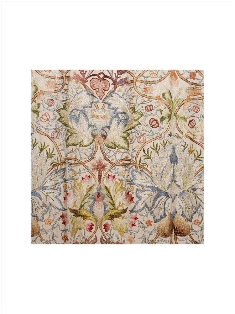 Detail of the silk tapestry in the North Bedroom, worked by Mrs Beale ...