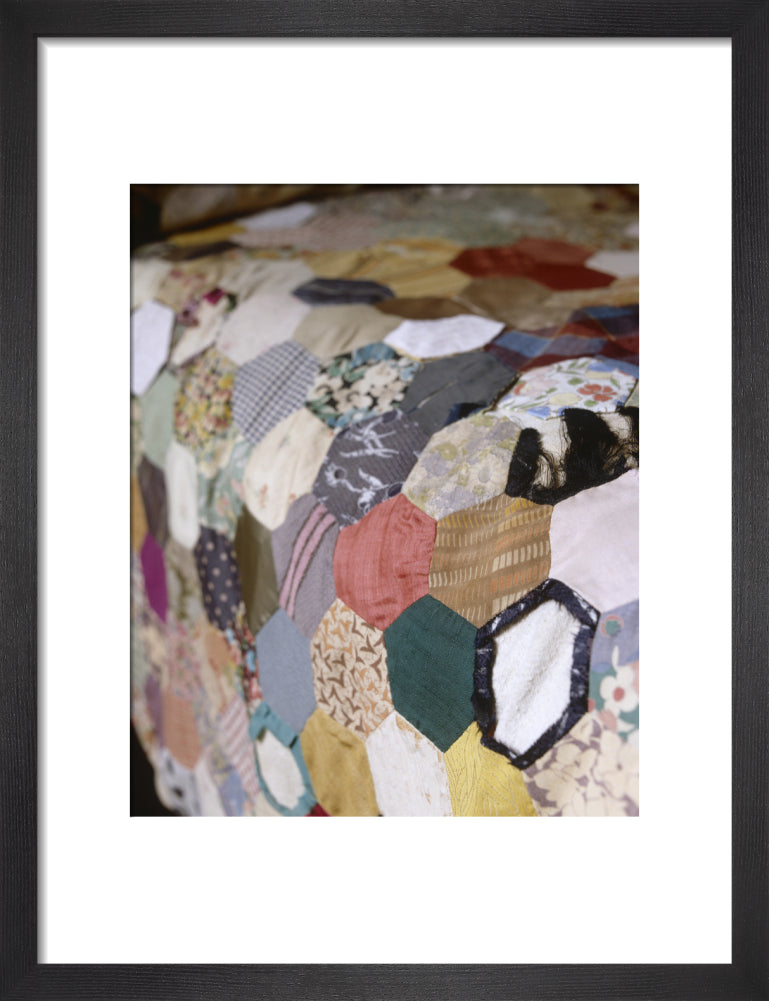 Detail of the patchwork bedspread in Mrs Carlyle's bedroom at at Carly ...