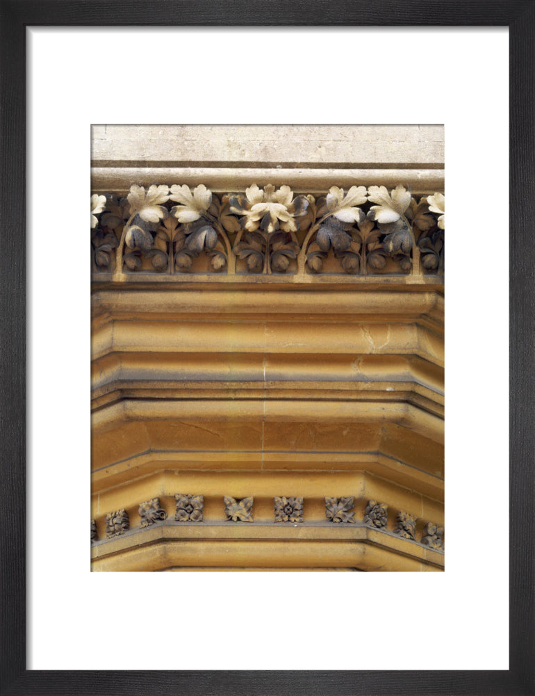 Detail of stone carving under the East Front turret at Tyntesfield, a ...