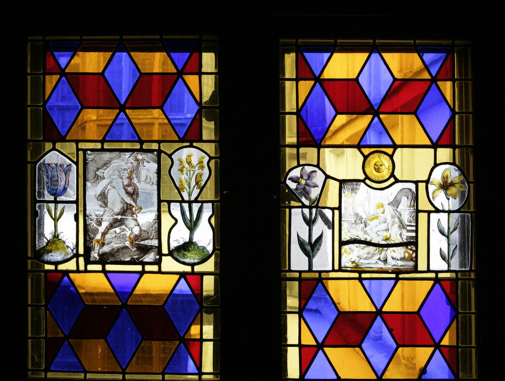 Stained glass in the Lobby between the Ballroom and the Brown Gallery ...