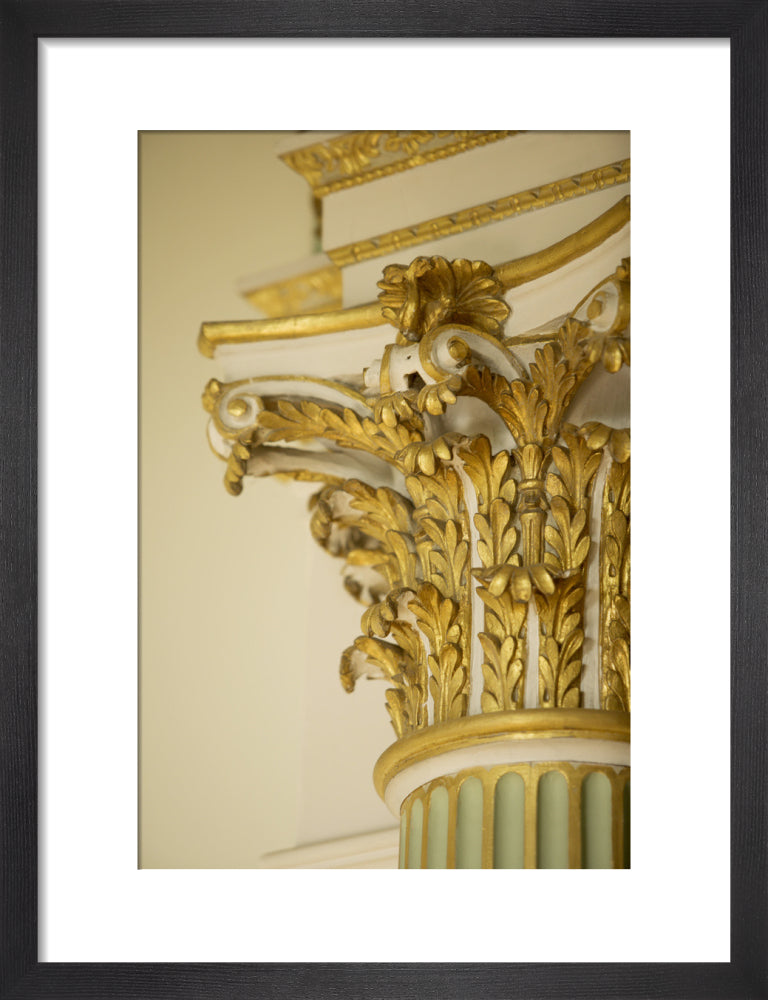 Green and gold decoration in the Salon at Croome Court, Croome Park, W ...