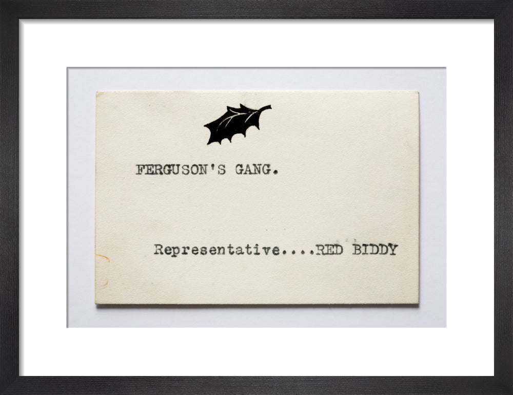Notecard of "Red Biddy" as representative of the Ferguson Gang who wer ...
