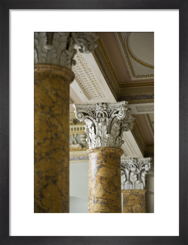 The scagliola columns, made to represent Sienna marble, of the Stairca ...