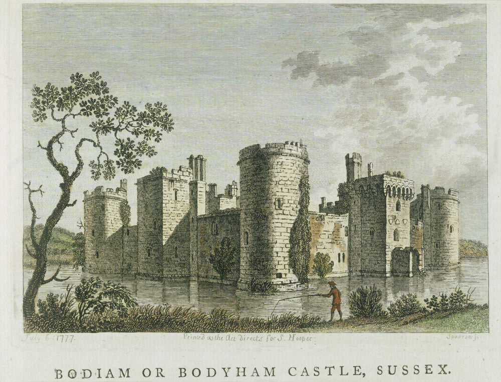 Aquatint Engraving Of Bodiam Castle By S Hooper C 1777 National