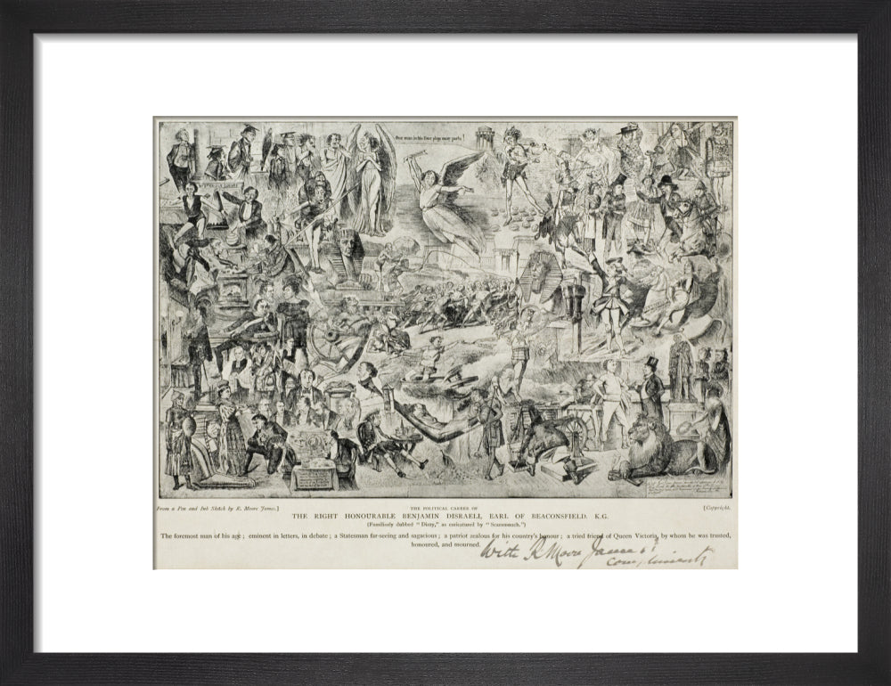 Black and white print depicting the political career of The Right Hono ...