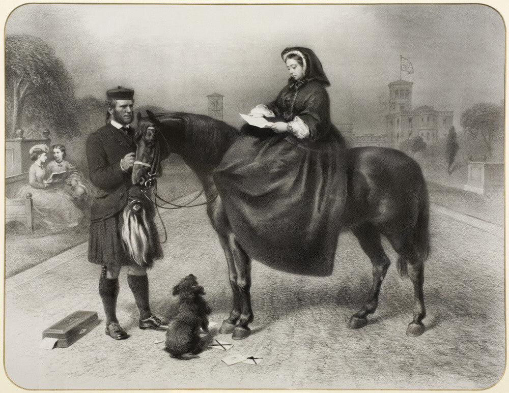 Engraving of Queen Victoria on horseback, with John Brown – National ...