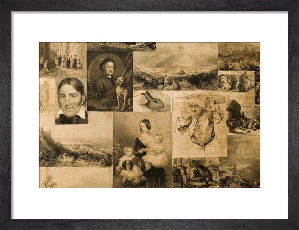 Detail of the prints on the decoupage scrap screen, decorated by Jane ...