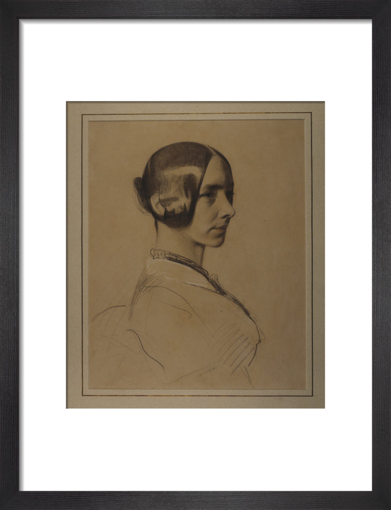 PORTRAIT OF MRS JANE CARLYLE by Samuel Laurence c1838 in black and whi ...