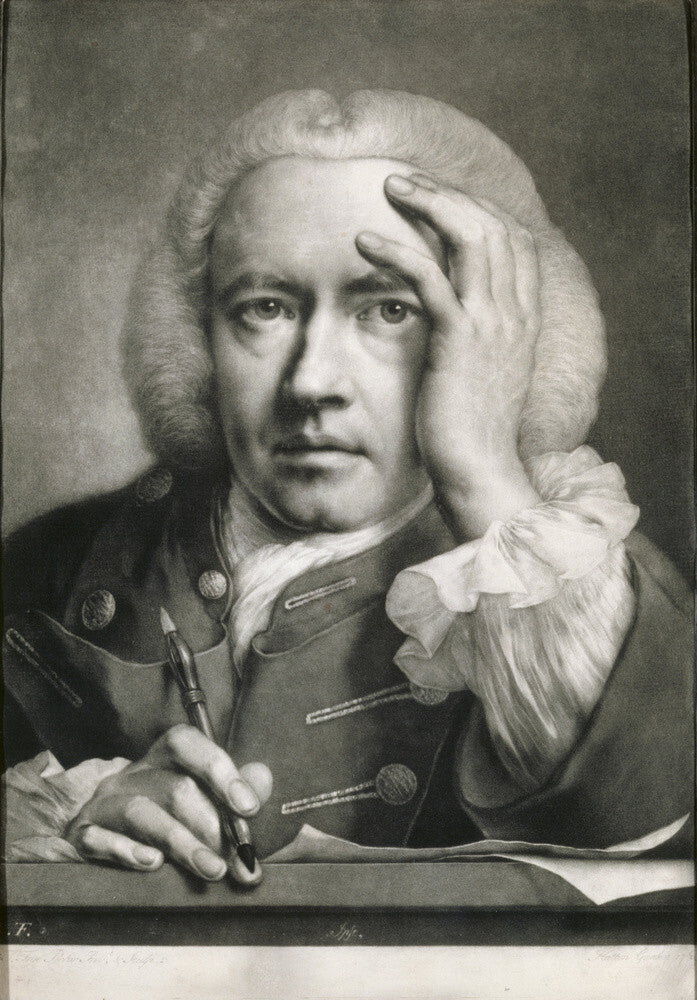 A mezzotint SELF PORTRAIT BY THOMAS FRYE, 1760 in the Blue Bedroom at ...
