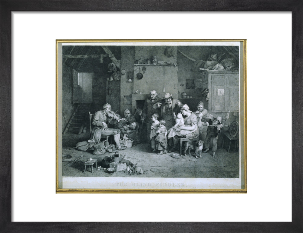 THE BLIND FIDDLER, after David Wilkie, 1806, (Tate Gallery) engraved b ...