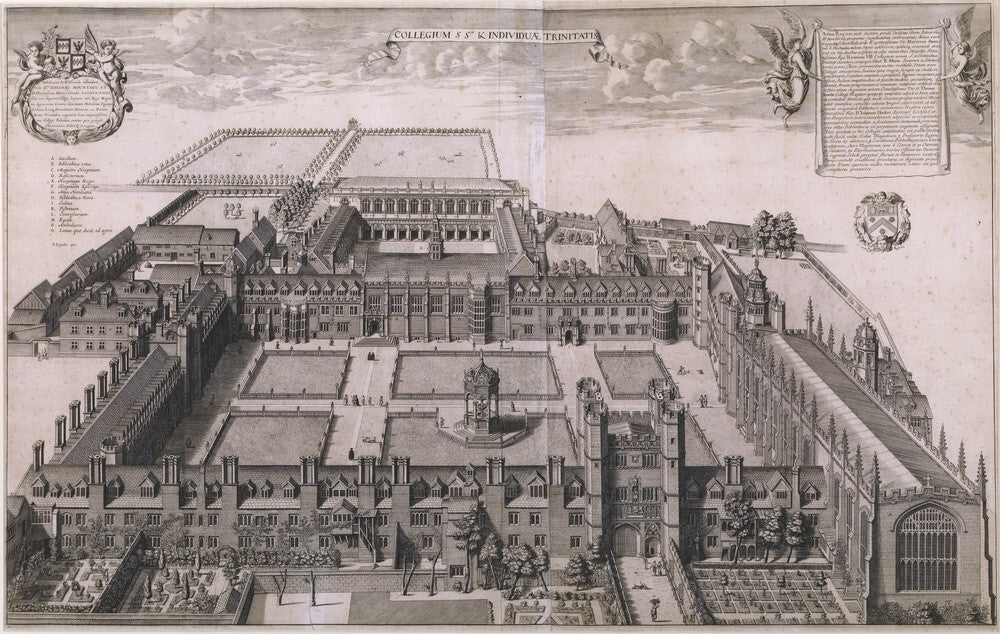 Engraving of Trinity College, Cambridge, 1690 by David Loggan (1633/5 ...