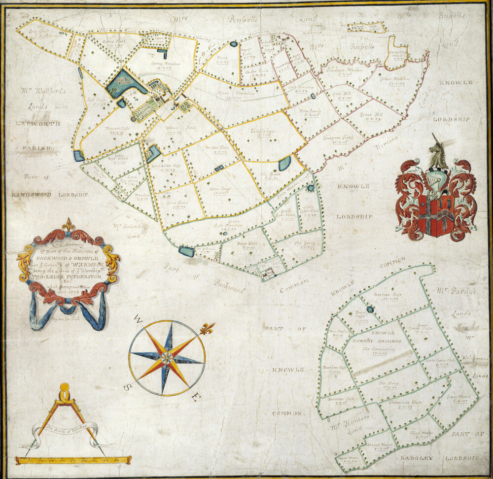 Close-up of the Packwood Estate Map in the Upstairs Corridor at Packwo ...