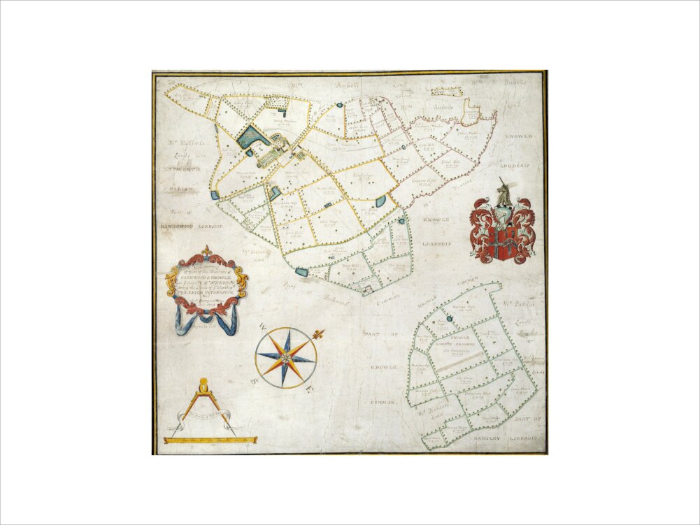 Close-up of the Packwood Estate Map in the Upstairs Corridor at Packwo ...