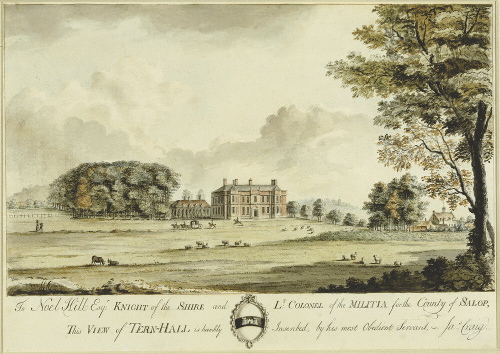 VIEW OF TERN HALL, 1775, in the West Passage at Attingham Park ...