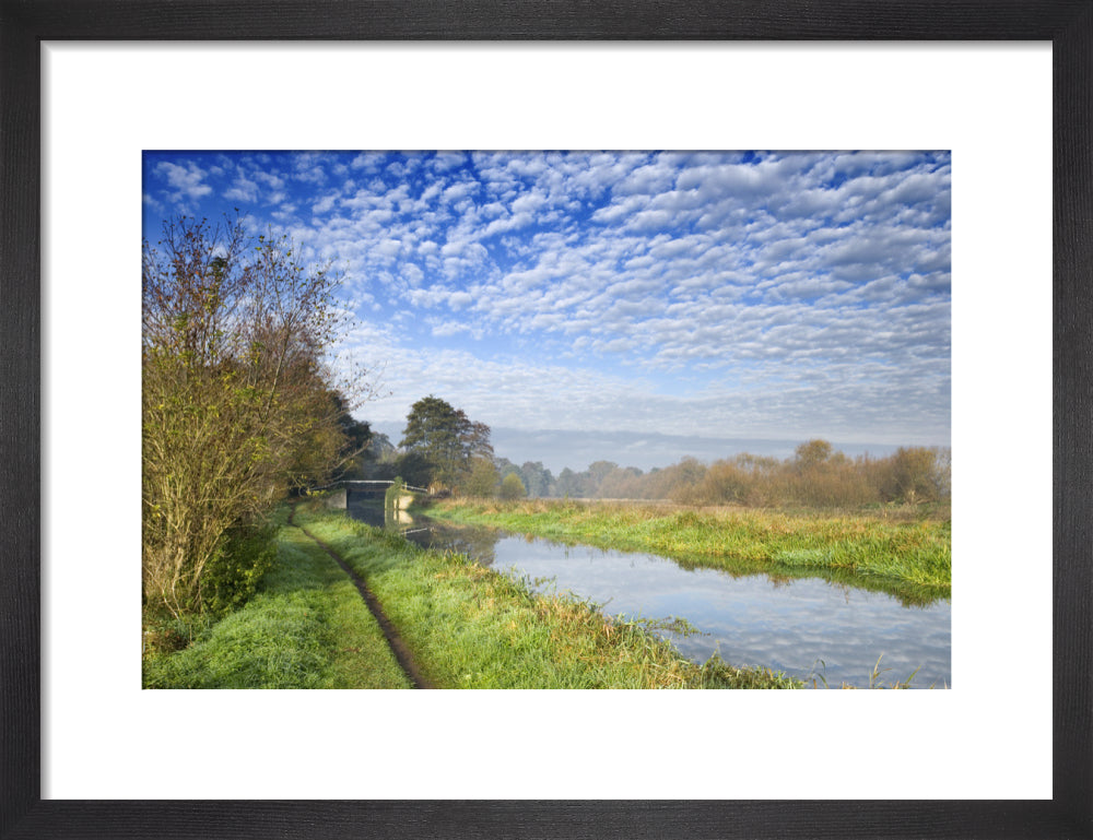 The towpath alongside the River Wey Navigations, with a lock in the di ...