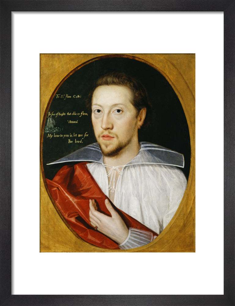 SIR JOHN CUTTS, c.1595, painted oval oak panel, British, C16th ...