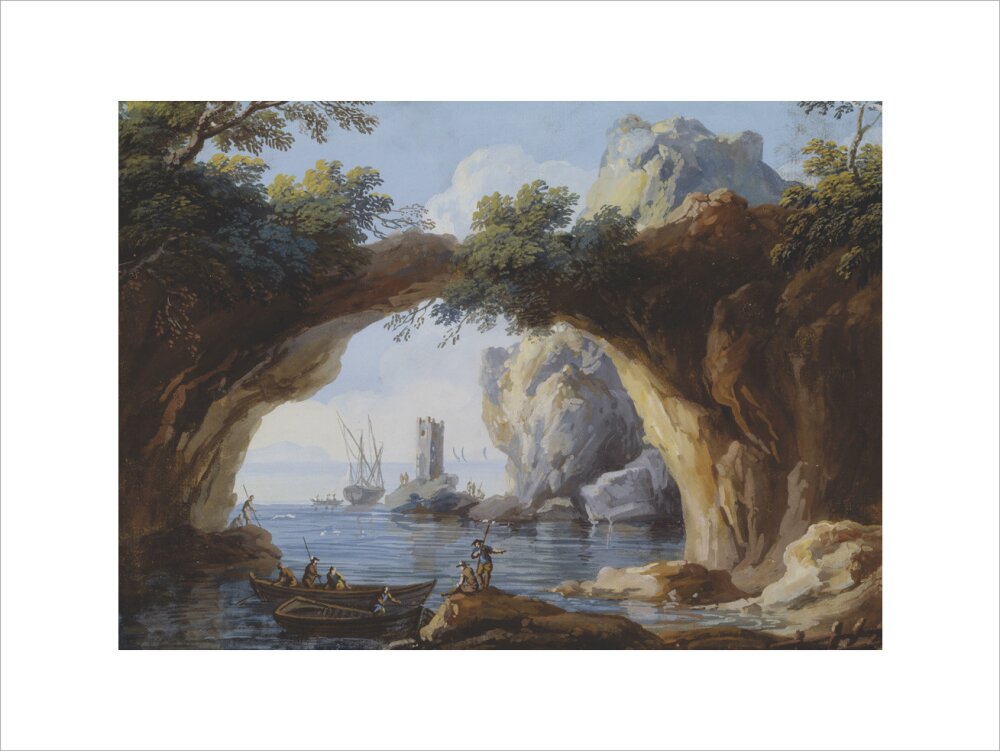 ROCK ARCH IN SEASCAPE by Giovanni Battista Busiri from the Cabinet at ...