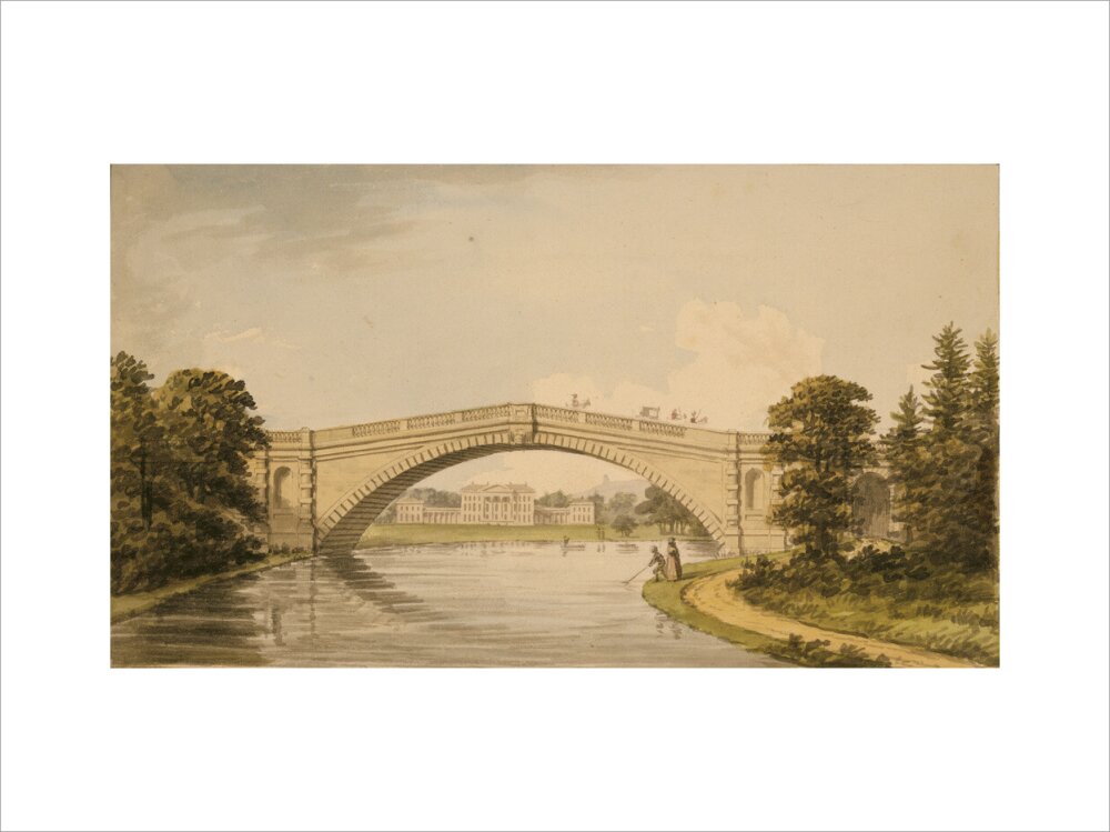 TERN BRIDGE with Attingham in the in the distance; from Repton's Red B ...