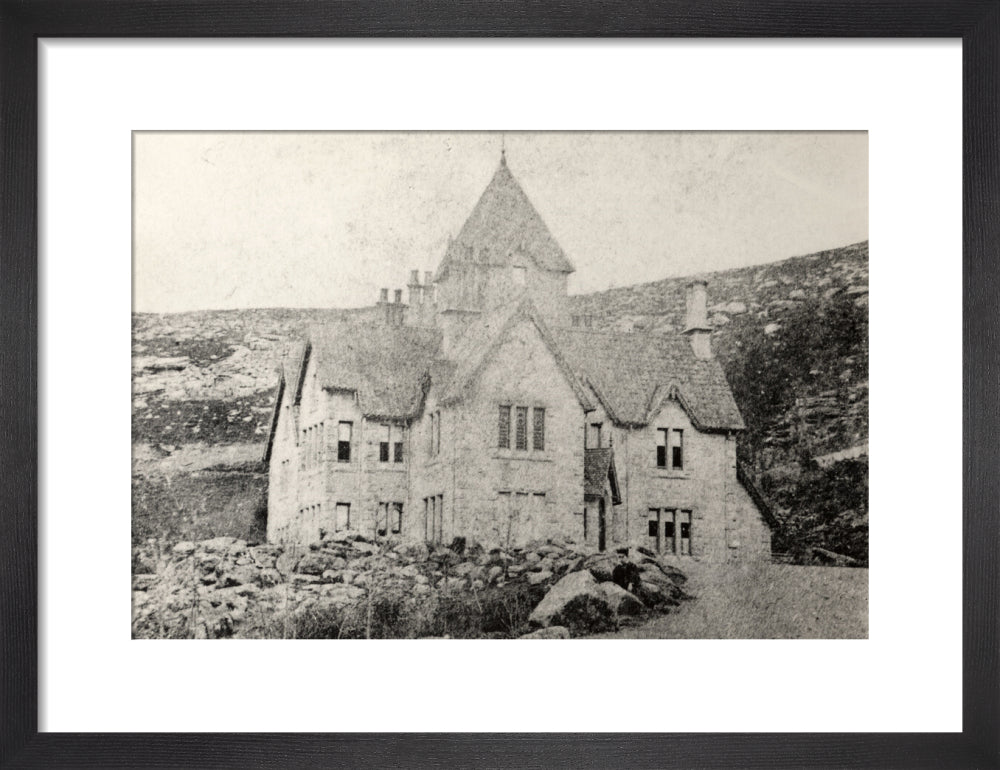 A historical B/W print of The Lodge 'Cragside', dated 1864-6, before N ...