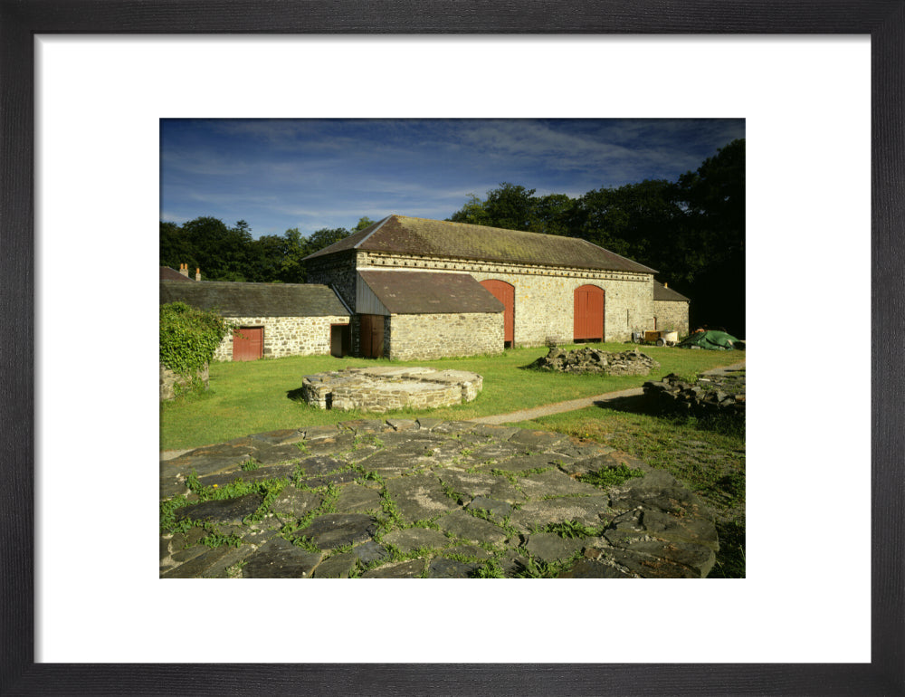 The Rick yard with rickstands & threshing barn at Llanerchaeron, an C1 ...