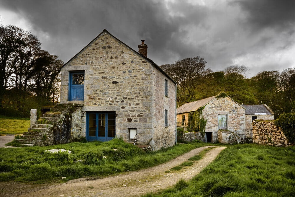 Farm buildings on the estate at Godolphin House, near Helston, Cornwal ...
