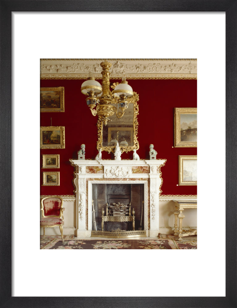 View of the fireplace in the Velvet Drawing Room at Saltram – National ...