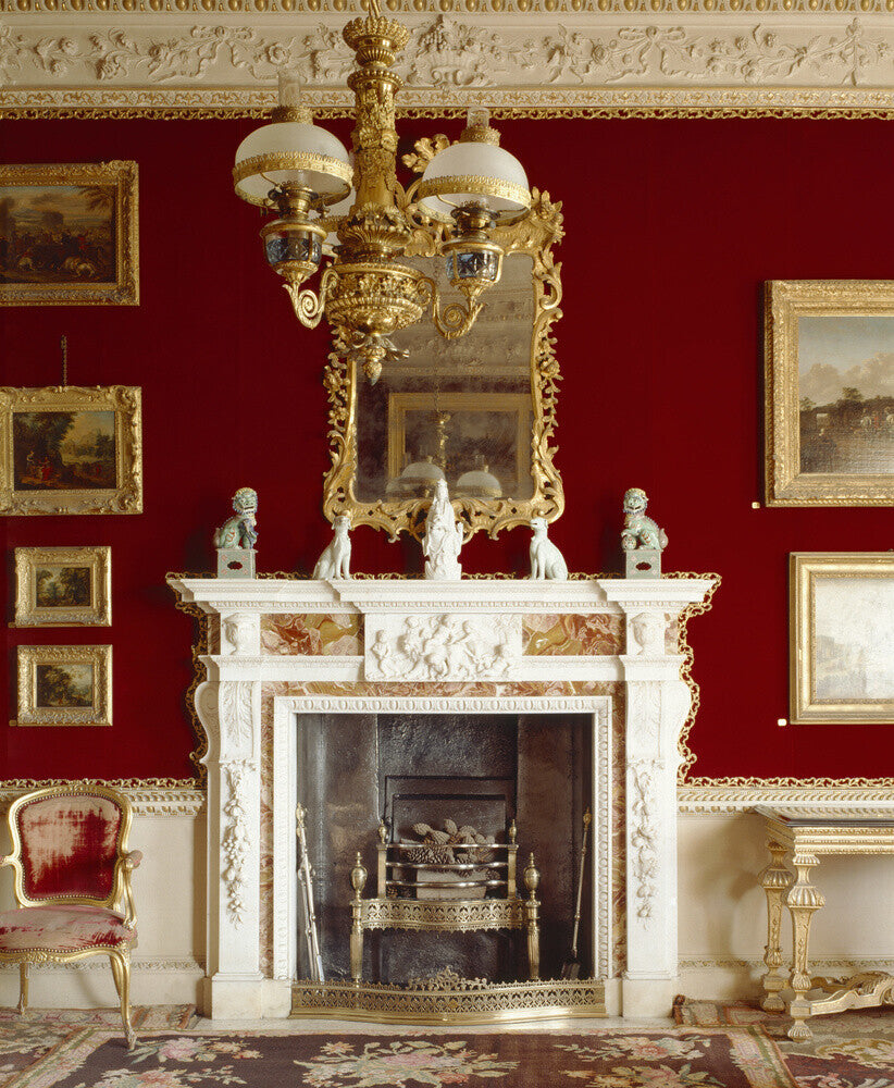 View of the fireplace in the Velvet Drawing Room at Saltram – National ...