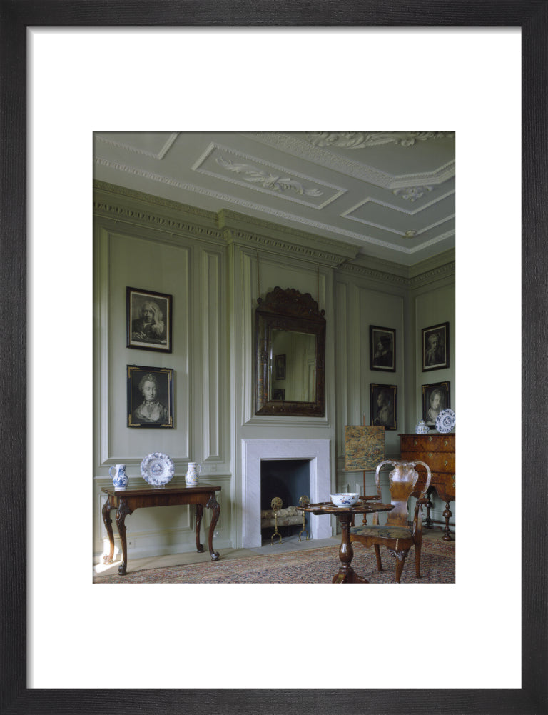 A corner of the Green Room at Mompesson House, showing the bolection p ...